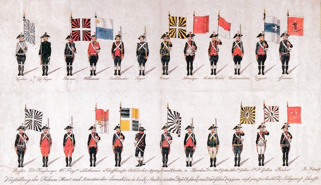 Swiss Cantons War and Military Flags